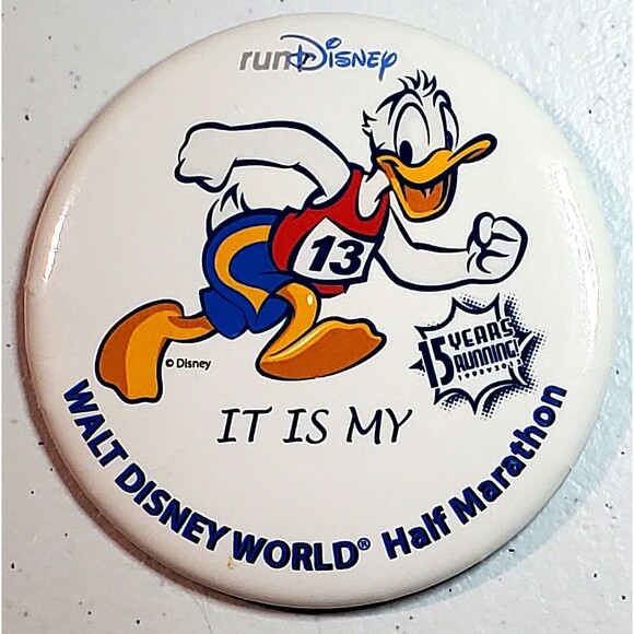 Disney | Other | Run Disney Half Marathon Button 5 Years 3 Pin Donald ...
